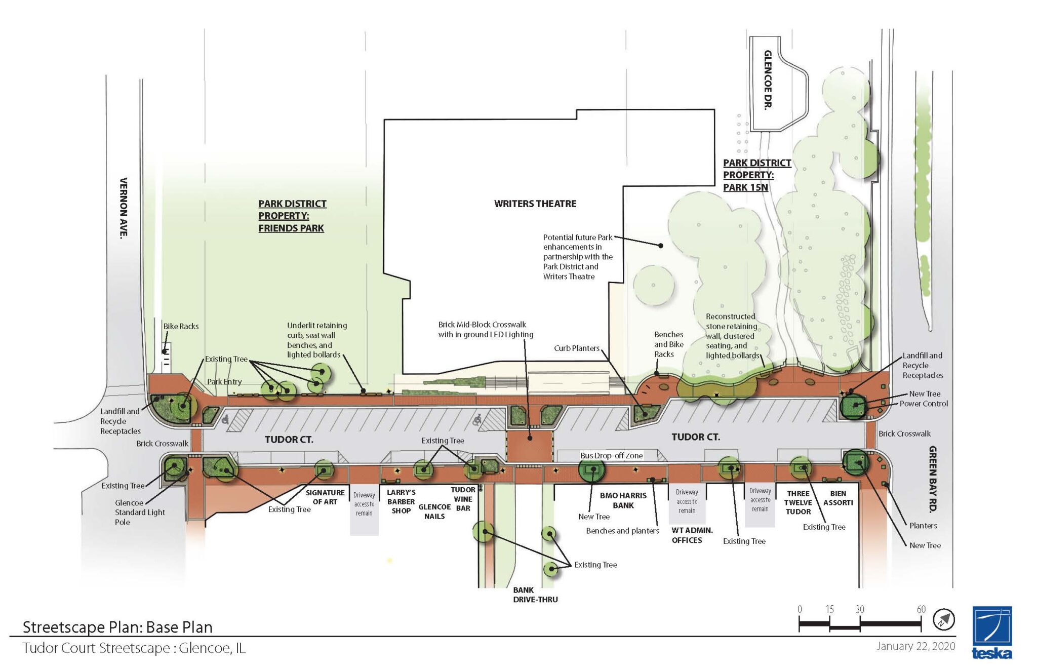 Teska Associates, Inc. | Glencoe’s Tudor Court Streetscape Improvements ...